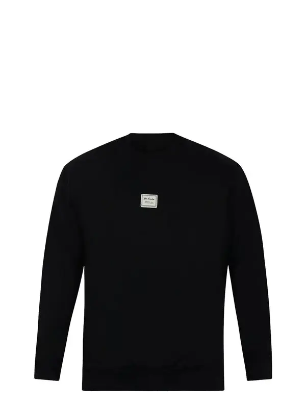 YES LONDON Logo-patch Crew-neck Sweatshirt - Black
