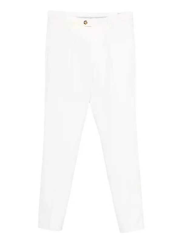 Brunello Cucinelli Pleated Cotton Trousers - Neutrals