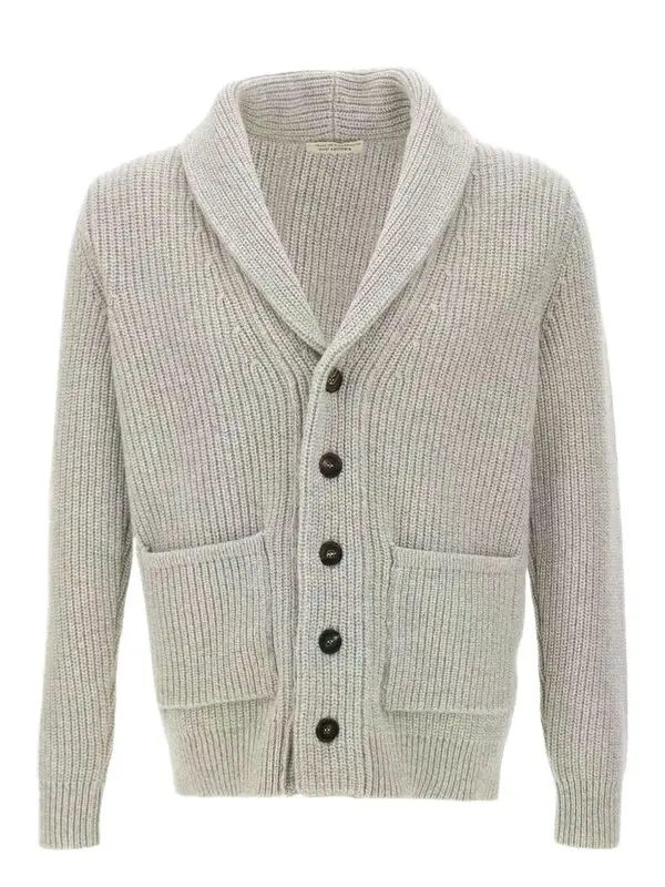 FILIPPO DE LAURENTIIS Shawl-collar Ribbed Cardigan - Grey
