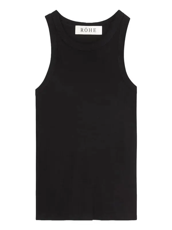 RÓHE Racer-back Ribbed Top - 001 Black