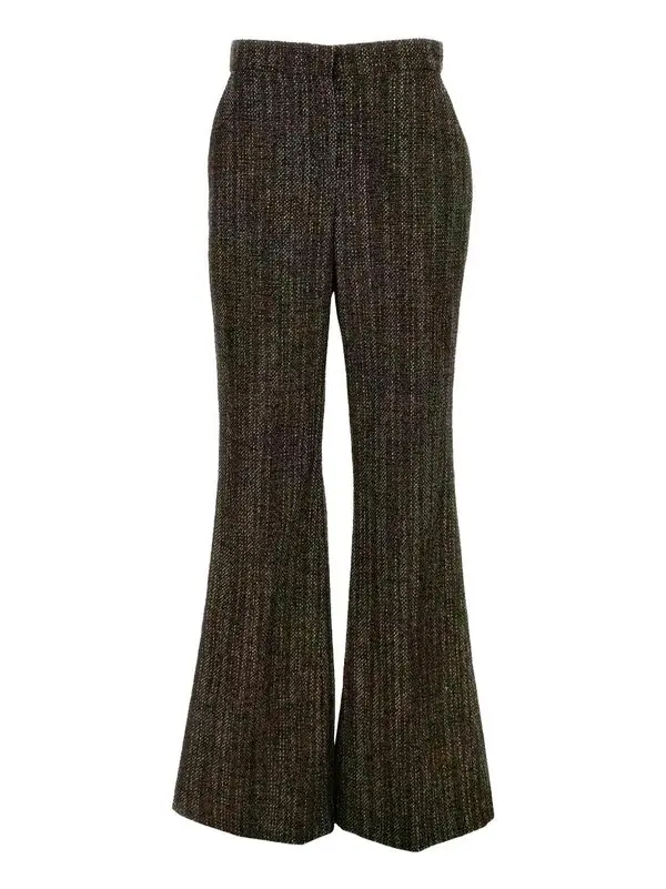 Fendi Tweed Flared Trousers - Brown