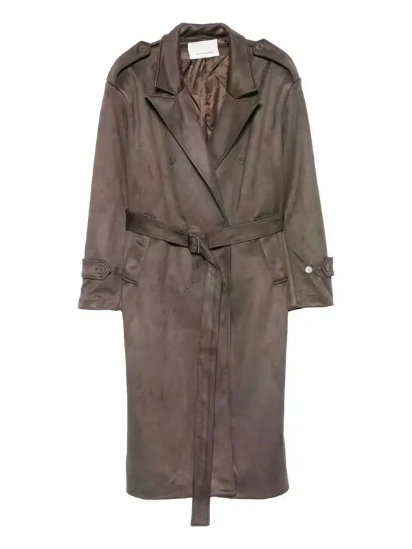 THE FRANKIE SHOP Pembroke Belted Double-breasted Trench Coat - Grey