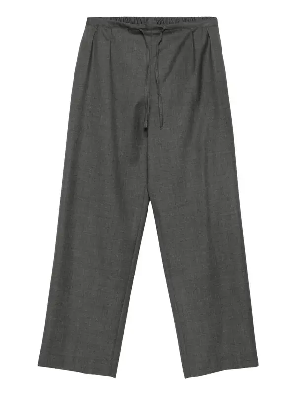Loulou De Saison Wool Drawstring Trousers - Grey