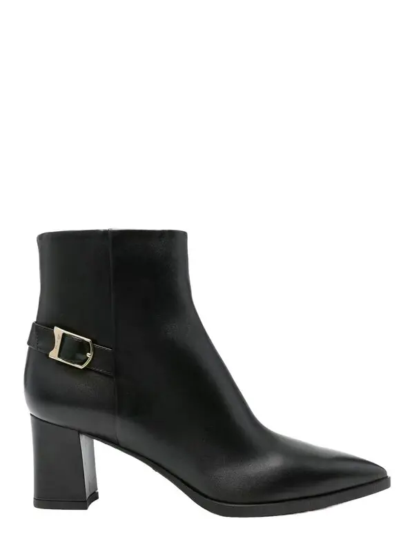 Santoni 70mm Buckle-detail Pointed-toe Boots - Black
