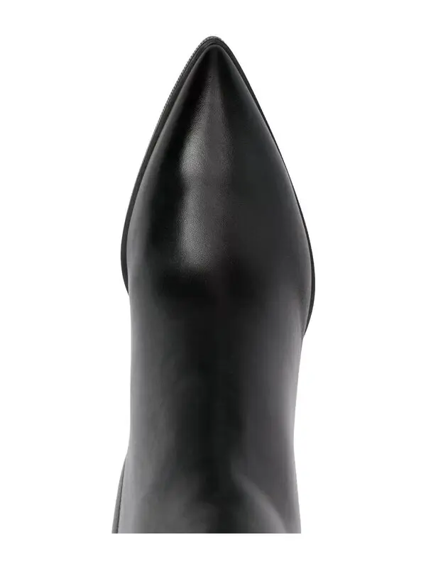 Santoni 70mm Buckle-detail Pointed-toe Boots - Black