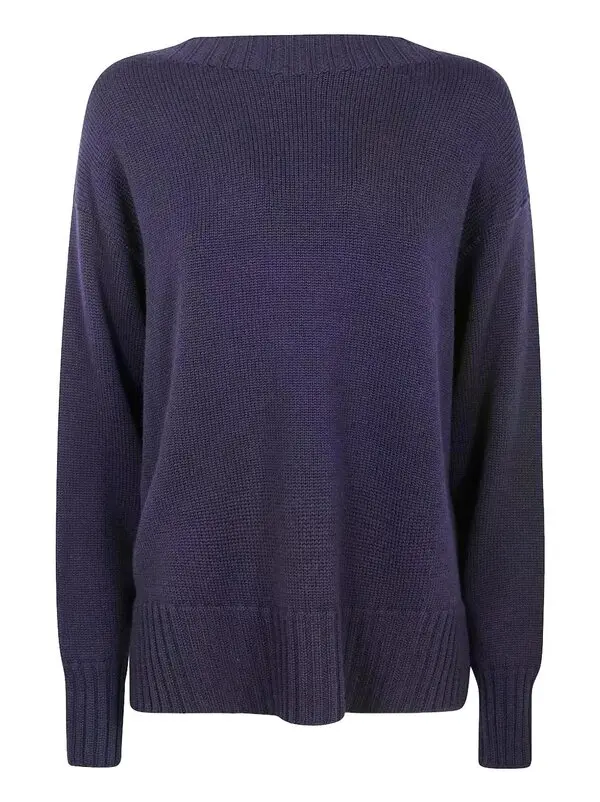DRUMOHR Boat-neck Wool Sweater - Blue