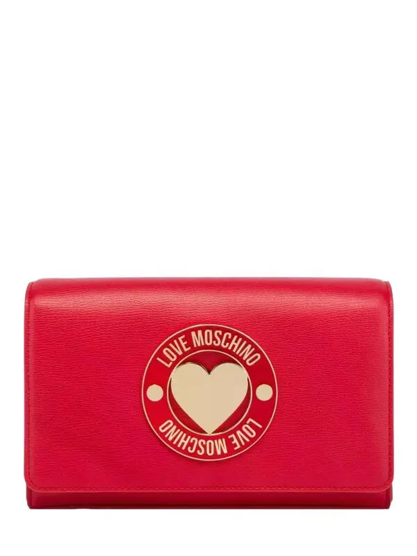Moschino Heart-plaque Chain Crossbody Bag - Pink