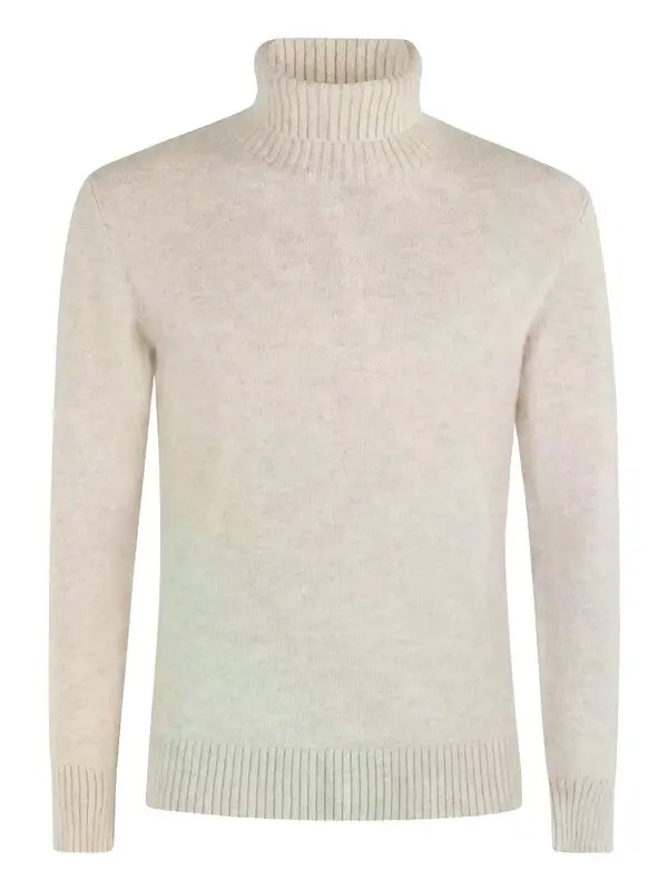 KANGRA Turtleneck Ribbed-hem Sweater - Neutrals