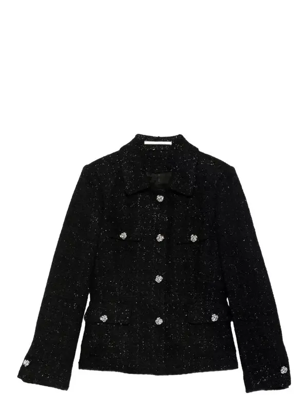 Tagliatore Embellished Tweed Jacket - Black