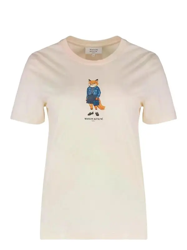 Maison Kitsuné Dressed Fox-print T-shirt - Neutrals