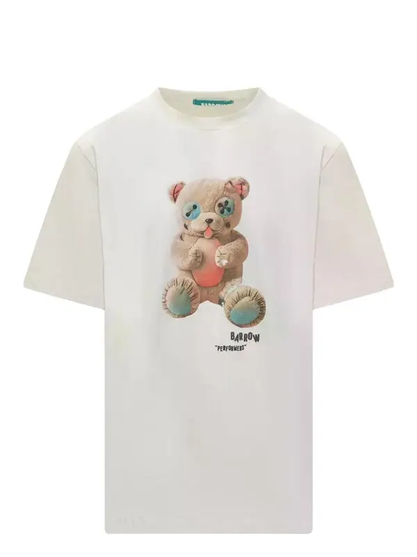 BARROW Teddy-print Jersey T-shirt - White