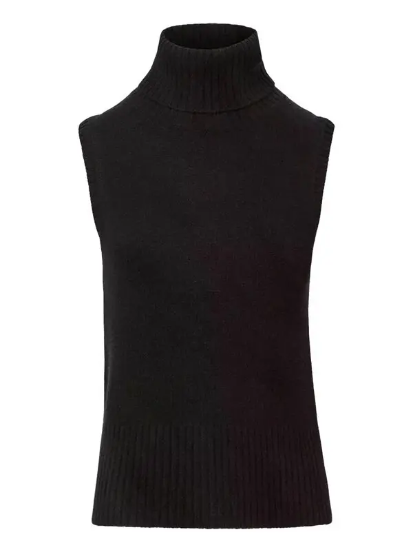 Veronica Beard Sleeveless Turtleneck Top - Black