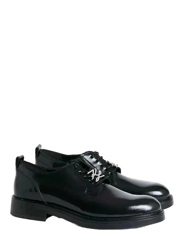 Karl Lagerfeld Lace-up Shoes With Crystal Embellishments - Black
