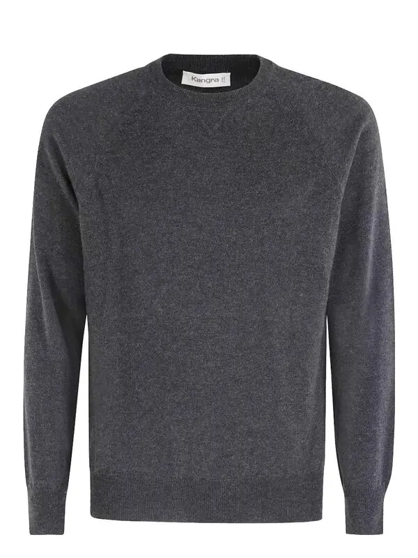 KANGRA Crew Neck Raglan-sleeve Sweater - Grey