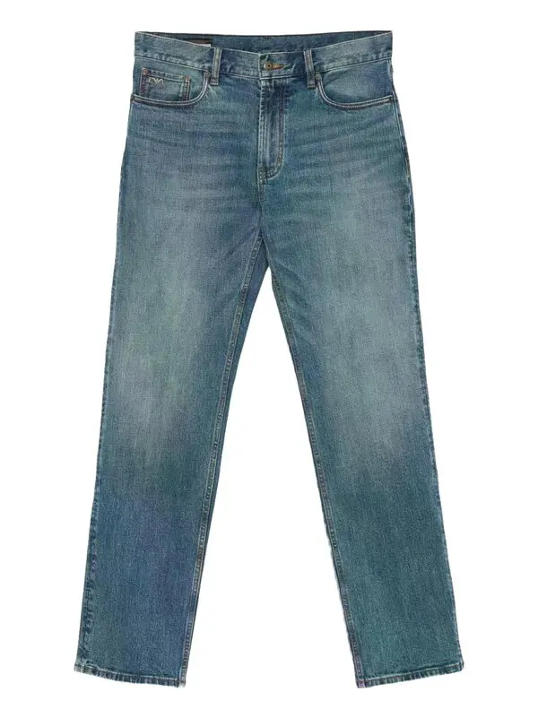 Emporio Armani Cotton-blend Denim Jeans - Blue