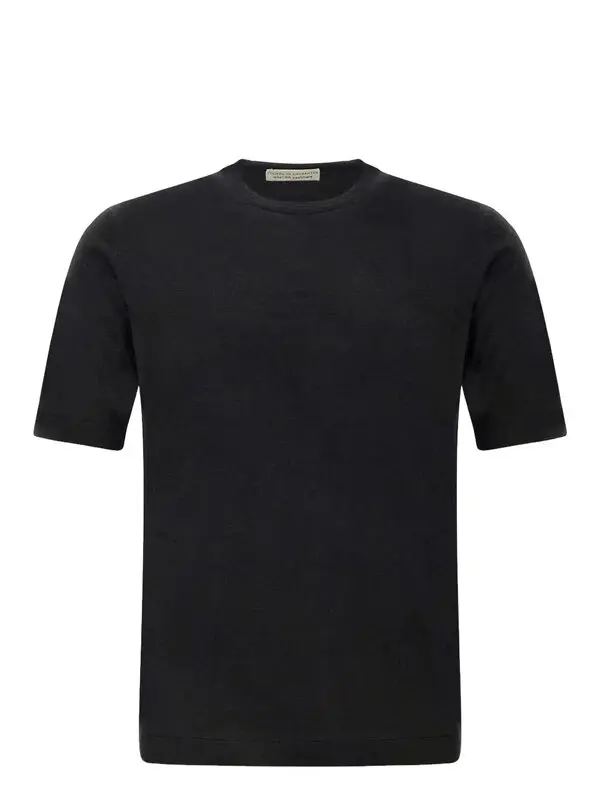 FILIPPO DE LAURENTIIS Short-sleeve Wool-blend T-shirt - Black