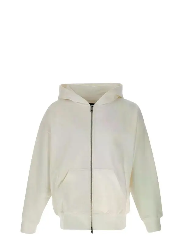 PURPLE BRAND Hooded Zip Sweatshirt - White