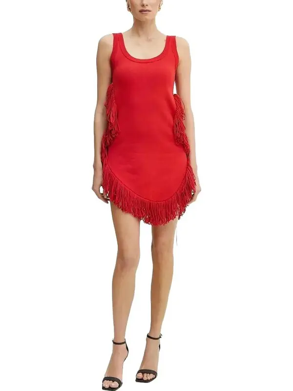 SIMONA CORSELLINI Fringe Mini Dress - Red