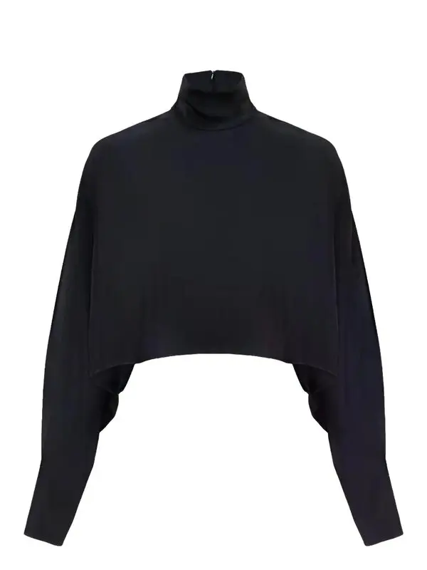 Lapointe High-neck Cropped Top - Black