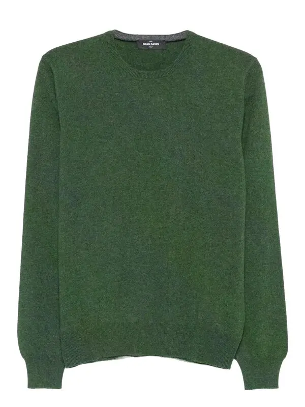 GRAN SASSO Crew Neck Cashmere Sweater - Green