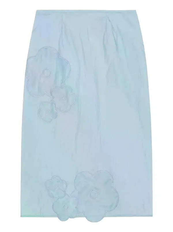 Cecilie Bahnsen Flower-appliqué Midi Skirt - Blue