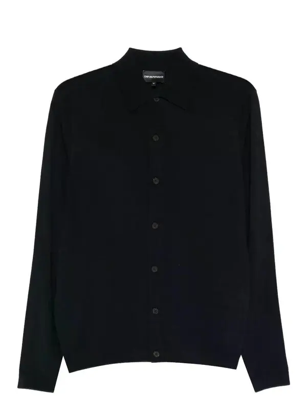 Emporio Armani Button-front Wool Cardigan - Blue