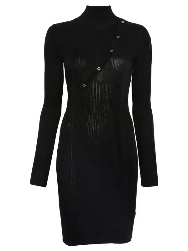 Patrizia Pepe Ribbed-knit Dress - Black