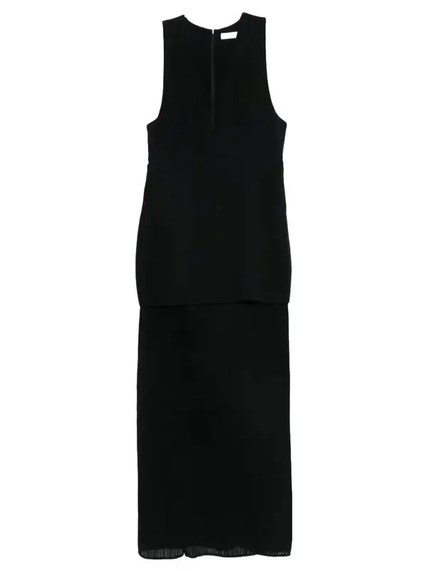 IRO PARIS V-neck Pleated Maxi Dress - Black