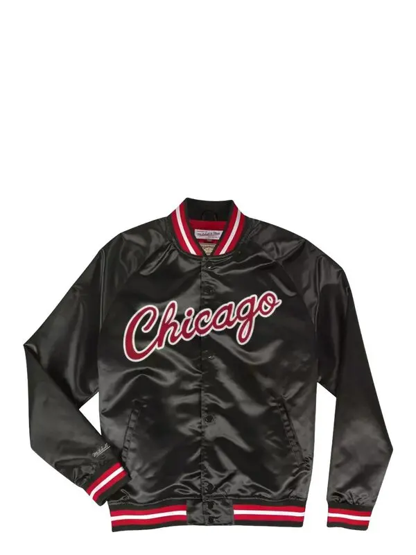 Mitchell & Ness Satin Baseball Jacket - Black