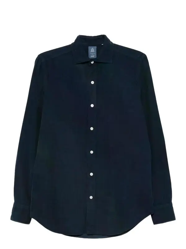 FINAMORE 1925 Tokyo Long-sleeve Cotton Shirt - Blue