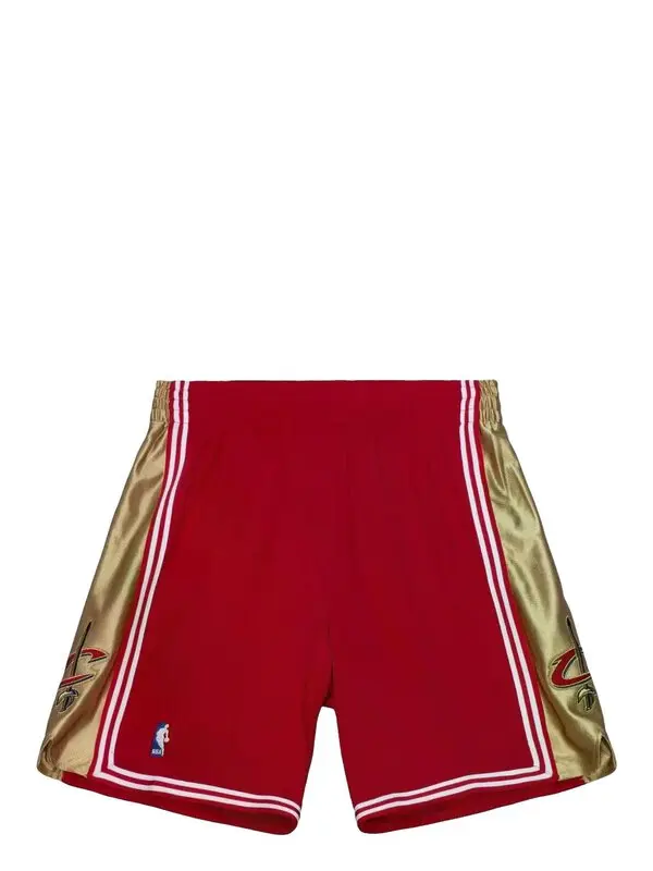 Mitchell & Ness Gold-detail Road Shorts - Red