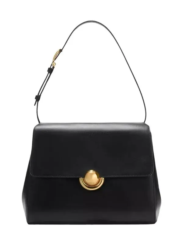 Furla Sfera Clasp Leather Shoulder Bag - Black