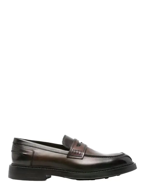 DOUCAL'S Leather Penny Loafers - Brown