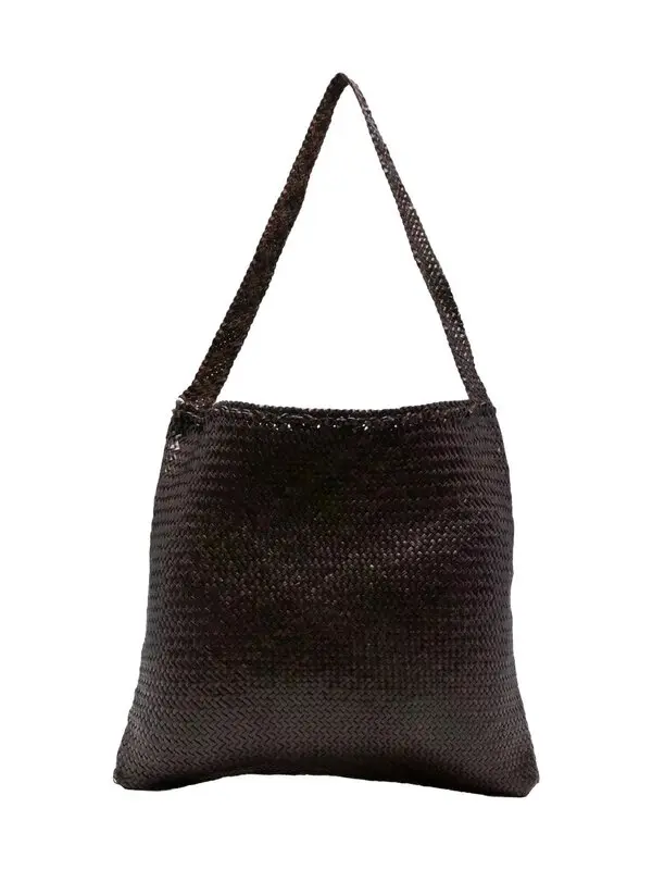 Dragon Diffusion Woven Leather Shoulder Bag - Brown