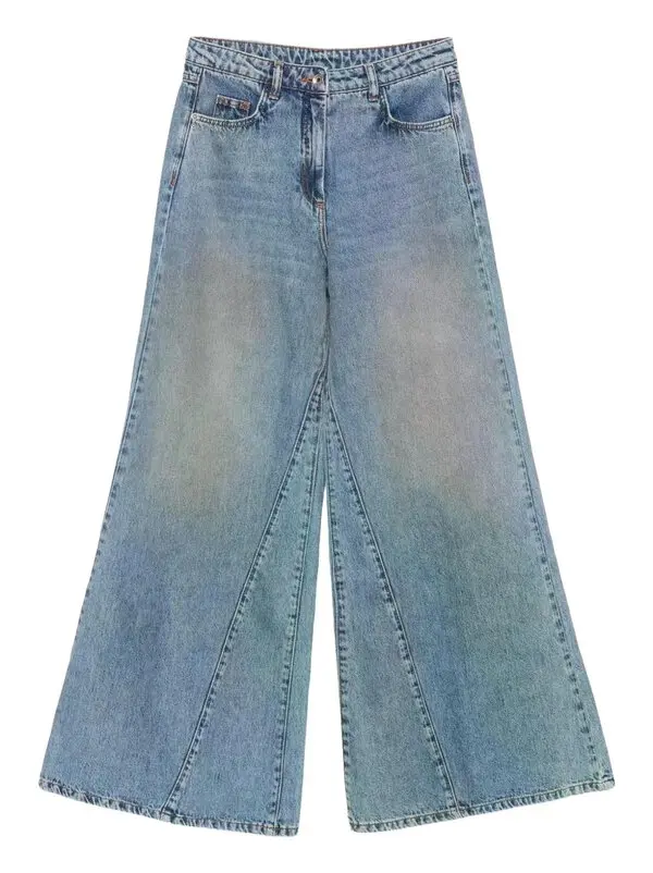 Patrizia Pepe Low-waisted Wide-leg Jeans - Blue