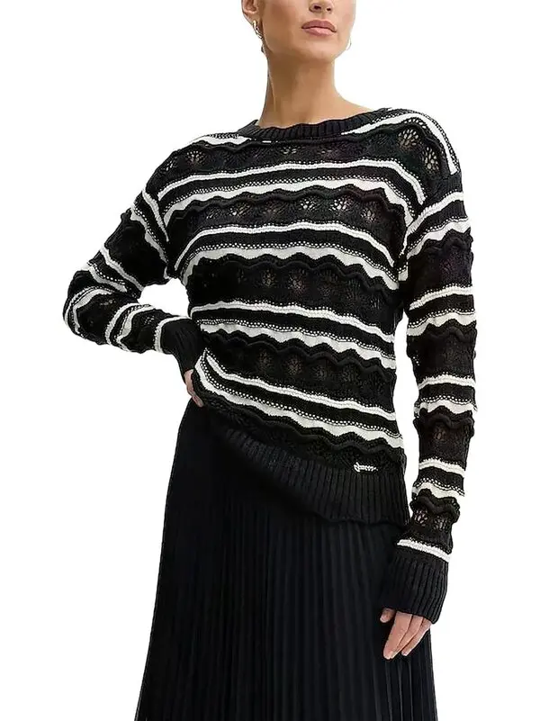 Guess Striped Wave-pattern Sweater - Blue