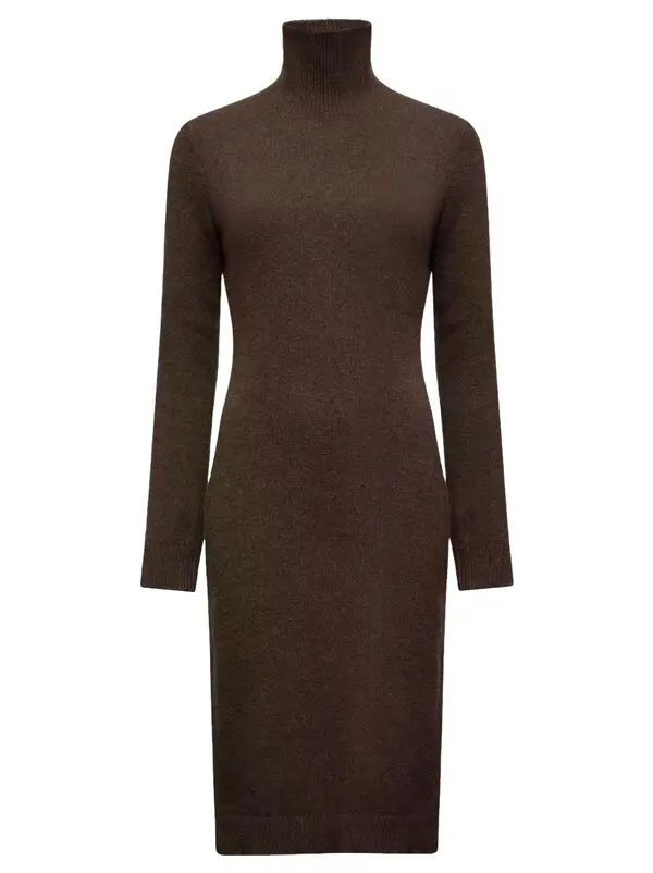 MAISON MARGIELA High-neck Ribbed Knee-length Dress - Brown