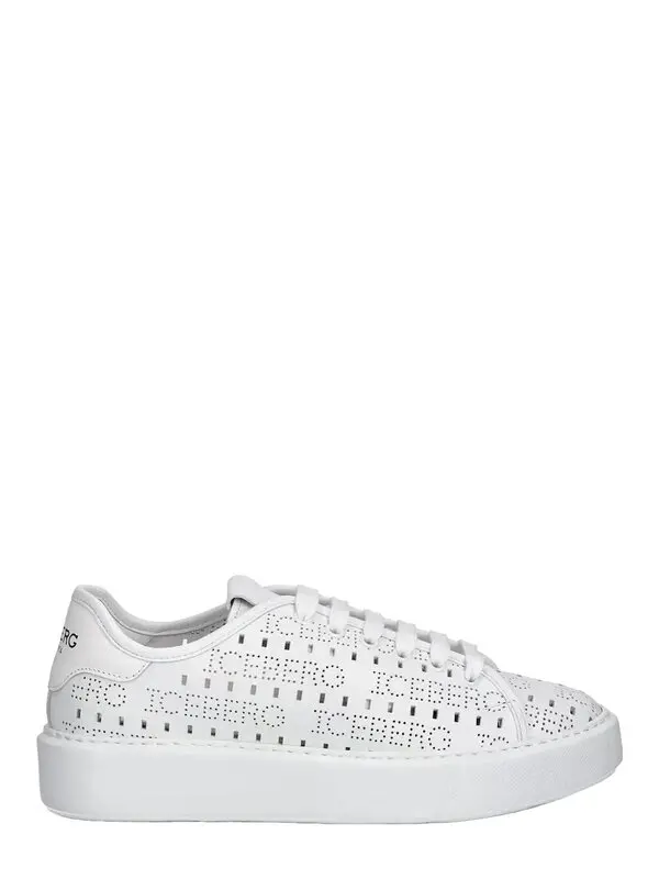 Iceberg Bozeman Perforated Logo Sneakers - White