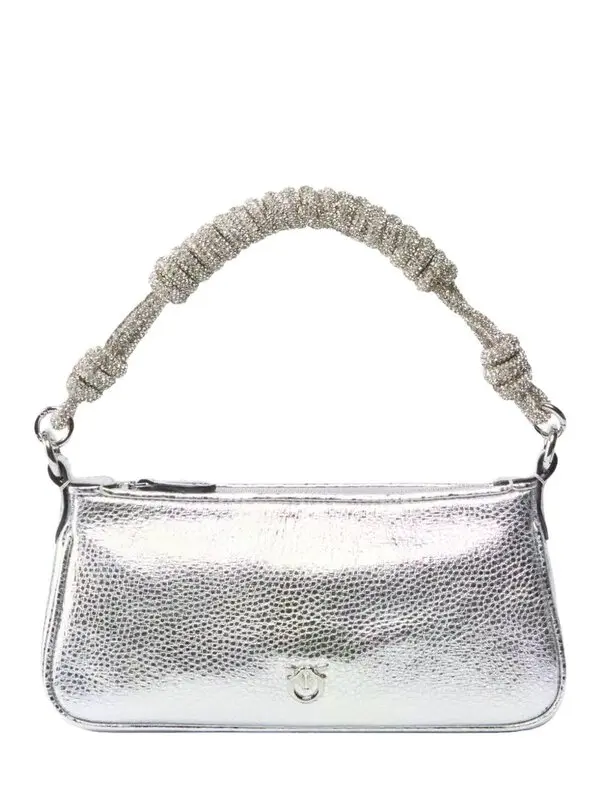 Pinko Crystal-embellished Shoulder Bag - Silver