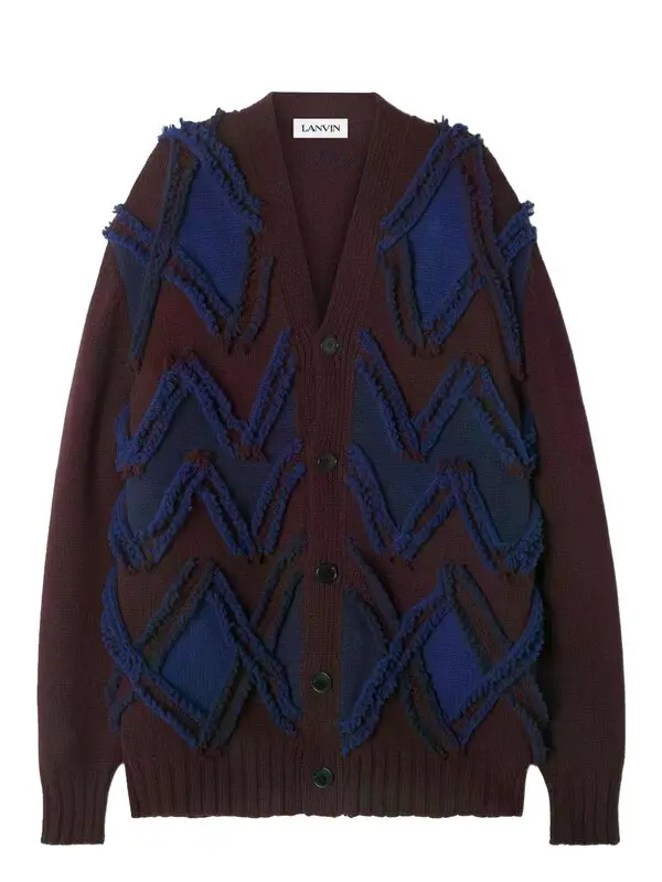 LANVIN Patterned Jacquard Cardigan - Brown