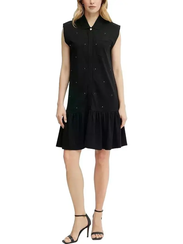 Liu Jo Embellished Ruffled Mini Dress - Black