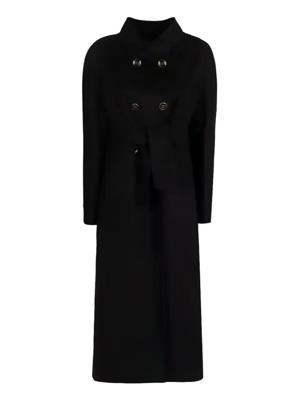 Valentino Garavani Double-breasted Belted Coat - Black