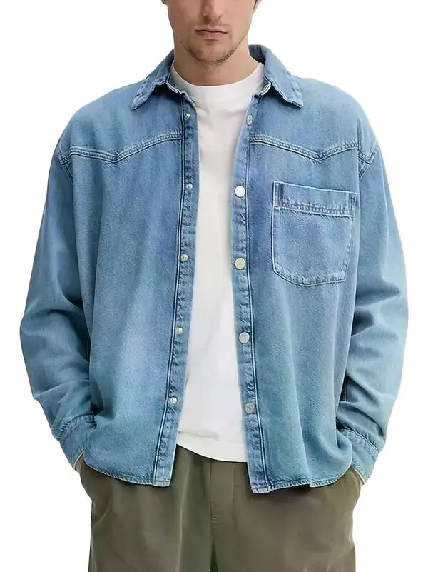 WON HUNDRED Patch-pocket Denim Shirt - Blue