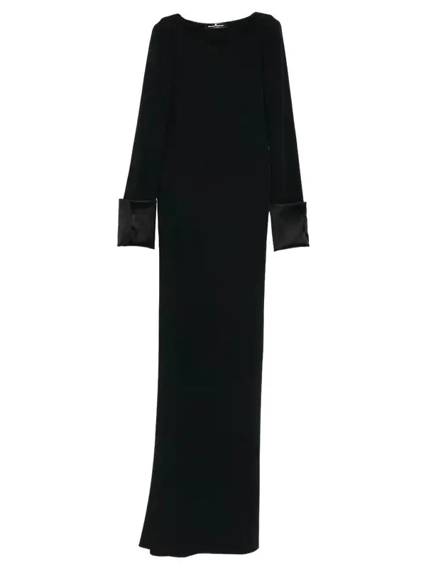 Ermanno Scervino Satin-cuff Long Dress - Black