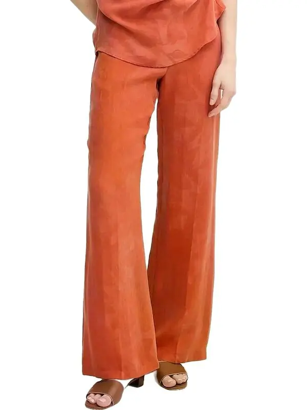 HOSS INTROPIA Leaf-print Trousers - Orange