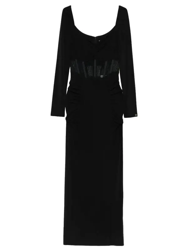 NISSA Long-sleeve Midi Dress - Black