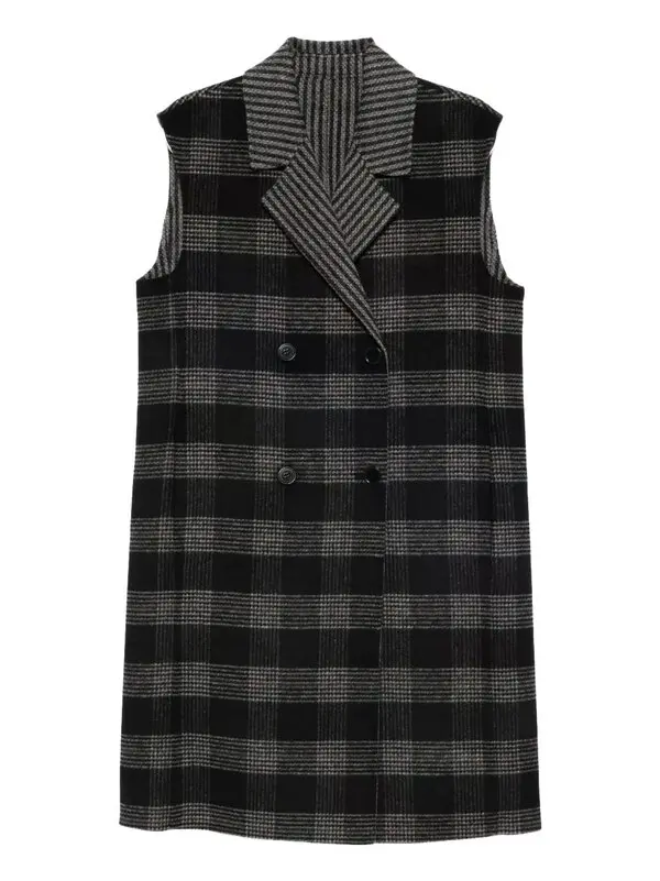 TWINSET Checked Double-breasted Waistcoat - Black