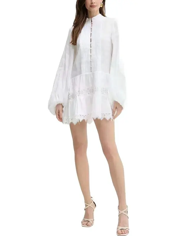 Bardot Antonia Lace-trimmed Mini Dress - White