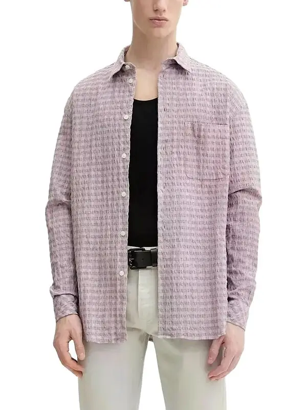 SAMSOE SAMSOE Textured Gingham Shirt - Purple