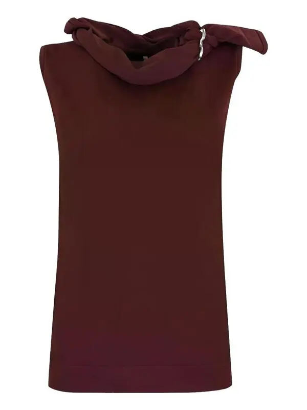 Liviana Conti Draped Cowl-neck Top - Red